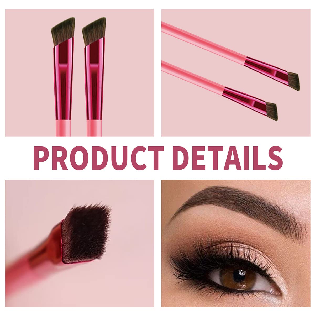 4D Hair Stroke Brow Stamp Brush, Eyebrow Hair Stroke Brush, Realistic Hair Stroke Eyebrow Brush (light brown)