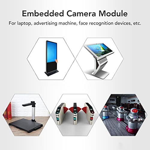 5MP Camera Module, 15FPS Frame Rate MJPEG Format Distortion Free Fixed Focus 68° Viewing Angle Computer Webcam Module Flexible Structure for Laptops