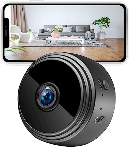 Aneekiti Mini Spy Camera Wireless WiFi Hidden Camera 1080P Full Hidden Cameras with Night Vision and Motion Detection Security Nanny Camera for Outdoor Home Office1 black
