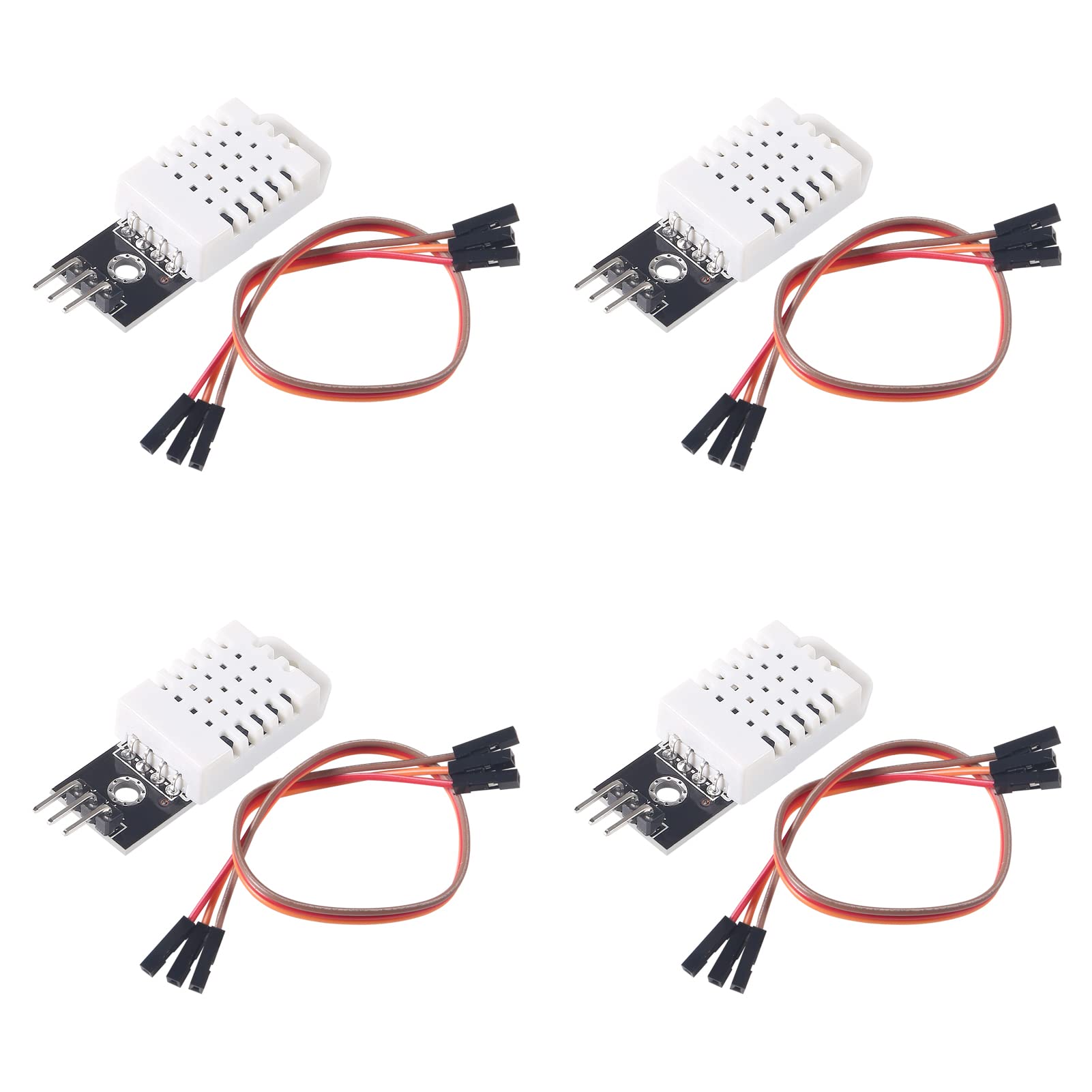 Coliao 4pcs DHT22/AM2302 Temperature and Humidity Sensor Module Digital Temperature Humidity Monitor Sensor with Cable Replace SHT11 SHT15 for Electronic Practice DIY