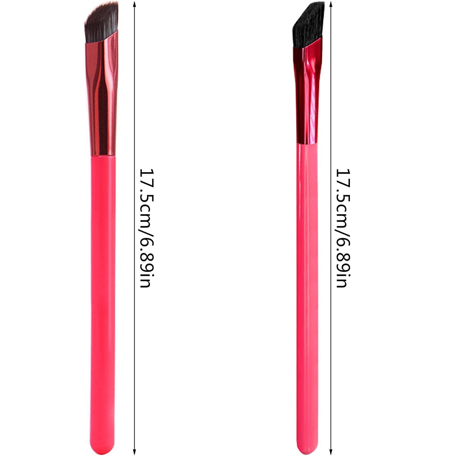 4 Pack Multifunctional Eyebrow Brush, Realistic Eyebrow Brush, Square Angled Eyebrow Brush, Eyeliner Makeup Brush, Eyebrow Concealer, Contour Brush (2 Black + 2 Brown)