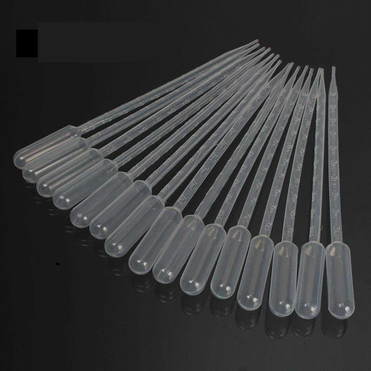 RilexAwhile Clear White Plastic Liquid Dropper Pasteur Disposable Graduated Transfer Pipettes Pipetting (100 Pack) (10ML)