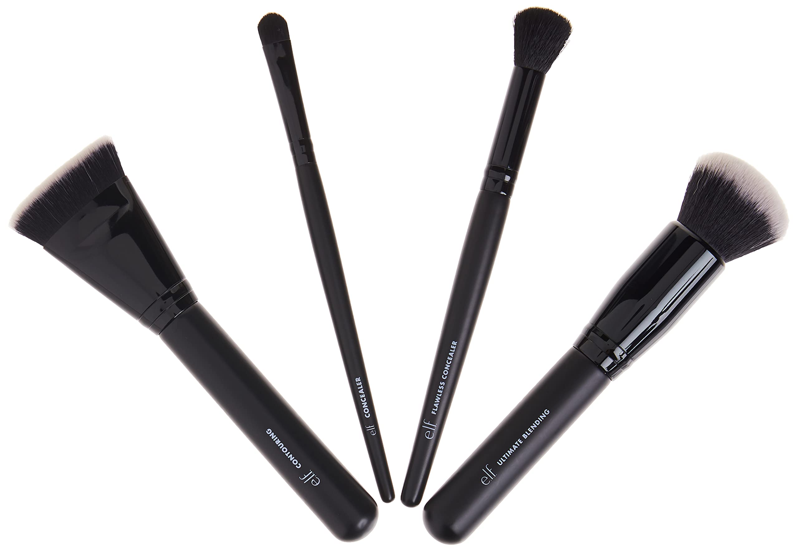 e.l.f. Complexion Perfection Brush Kit, 4-Piece Makeup Brush Set, Brushes For Foundations & Concealers, Vegan & Cruelty-Free