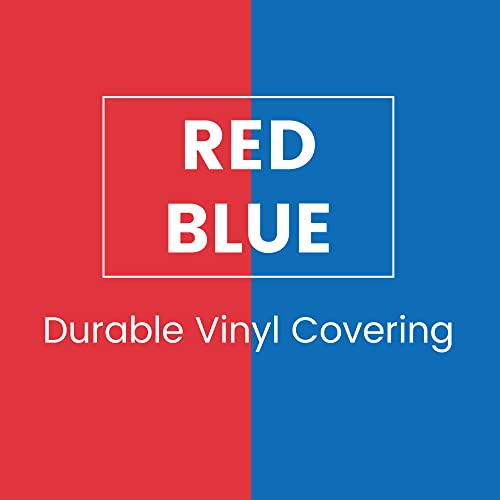 ECR4Kids Premium Folding Rest Mat, 3-Section, 1In, Classroom Furniture, Blue/Red