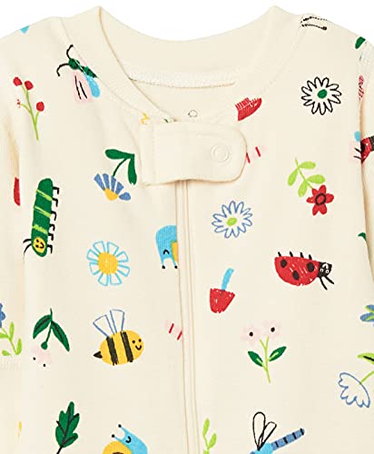 Moon and Back by Hanna Andersson Unisex Babies' one-Piece Organic Cotton Footless Pajamas, Flowers & Critters, 12-18 Months