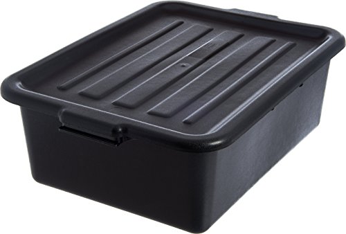 Carlisle FoodService Products N4401203 Comfort Curve™ Ergonomic Wash Basin Tote Box Lid, Universal, Black