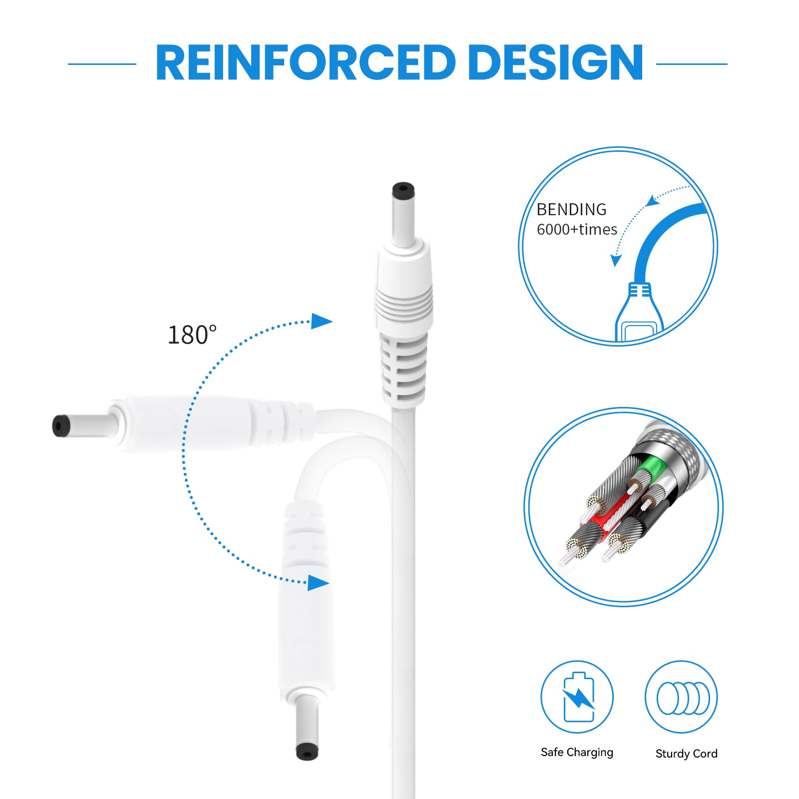 USB Charger Cable for FOREO Luna 4/Luna 4 GO/Luna 3/ Luna Mini 3/ Luna Mini 2/Luna Play Plus Facial Cleanser Replacement Charging Cable Compatible with Luna Series Facial Cleanser (White,1 Pack)