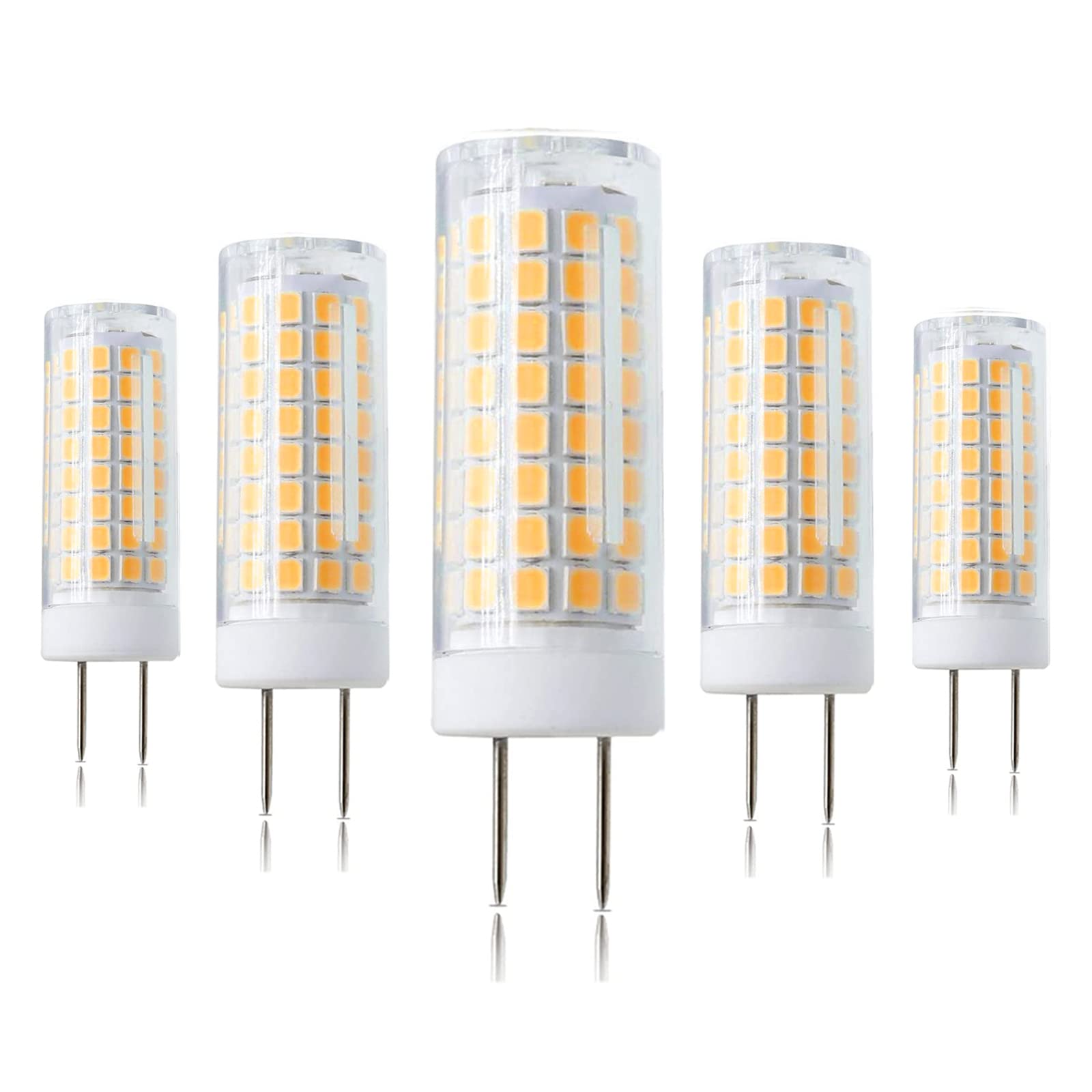 G8 LED Bulb Dimmable 7W Equivalent to G8 Halogen Bulb 75W-80W, GY8.6 /G8 Bi-Pin Base Light Bulb AC 120V G8 Bulb for Under Cabinet Light, Under Counter Kitchen Lighting Warm White 3000K 5 Pack