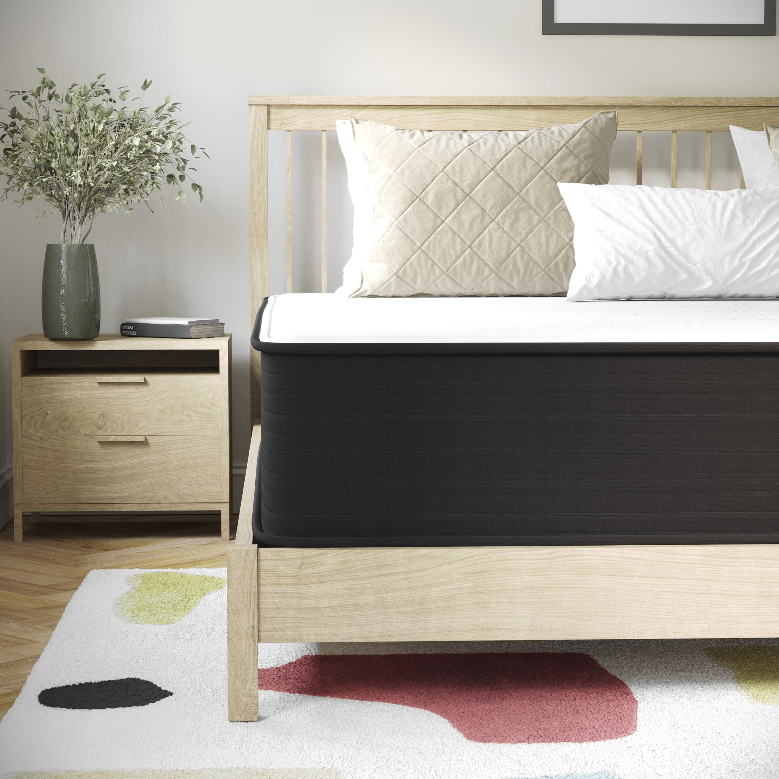 BizChair Dream 12" Hybrid Spring and Foam Mattress in a Box, High Density Foam and Spring Hybrid Mattress, King