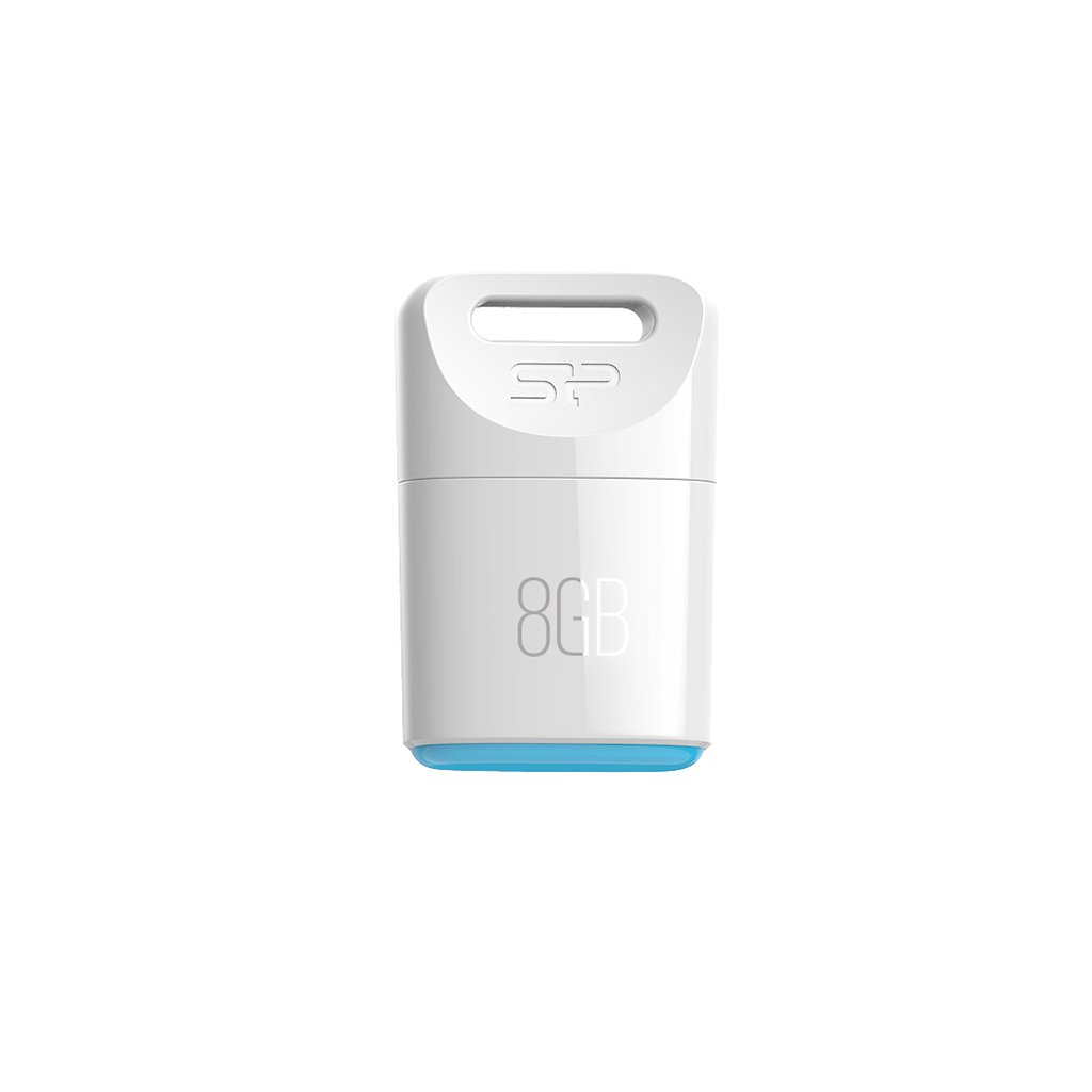 Silicon Power 8GB USB 2.0 T06 Touch Flash Drive, White (SP008GBUF2T06V1W)
