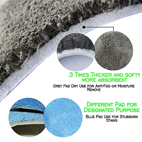 KwoKmarK Windshield Cleaner Tool Car Window Cleaning Wand Glass Microfiber Brush Bigger Pad Thicker Softy Cloth, with Towel Spray Bottle Cloth Bag Kit TTL 6Pcs