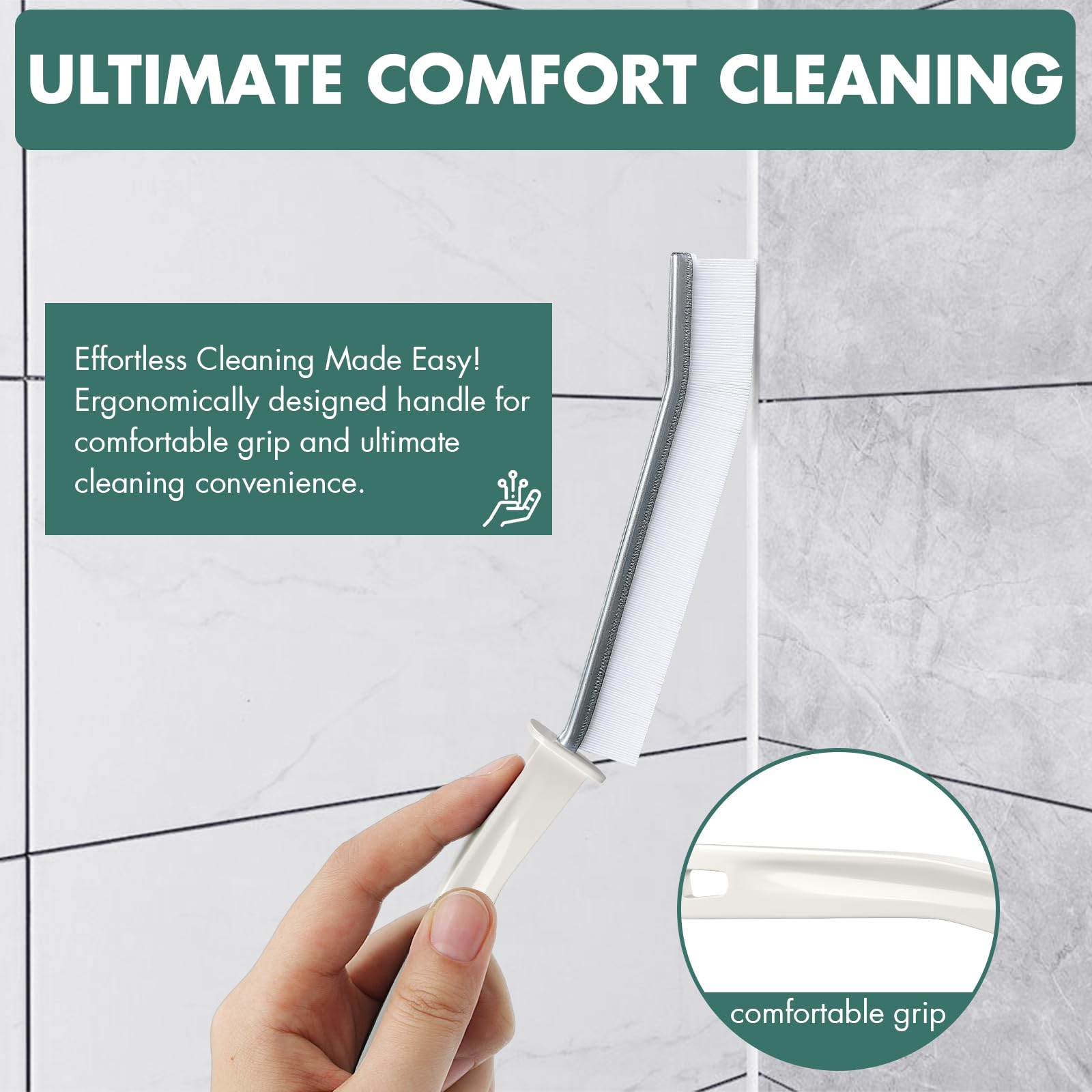 4Pcs Crevice Cleaning Brushes, Hand-Held Crevice Gap Cleaning Brushes Long Handle, Hard-Bristle Brush for Cleaning, Thin & Small Gap Brush for Kitchen Sink, Sliding Door Track & Dead Corners
