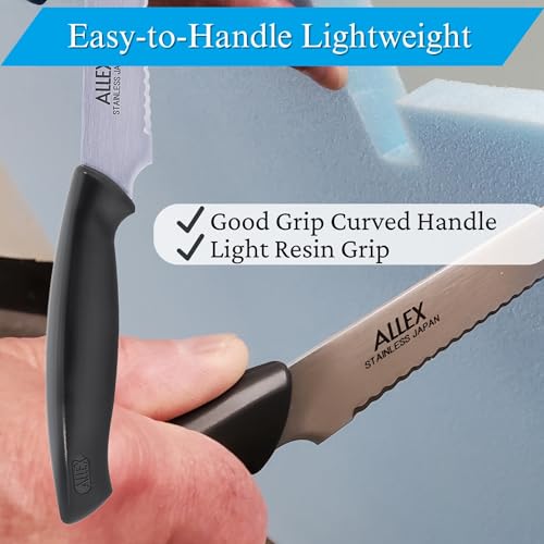 ALLEX Large Insulation Knife Extra Long Cut 11", Japanese Stainless Steel Serrated Blade, Duct Knife Tool with Sheath for Insulation, Styrofoam, Polyurethane Foam, Made in JAPAN