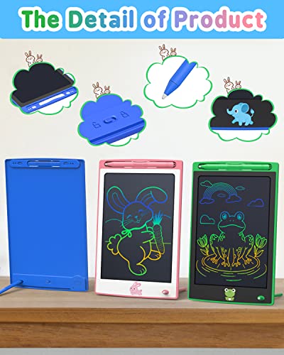 BAVEEL 3 Packs LCD Writing Tablets, 8.5 Inch Doodle Board Drawing Pad Toy Birthday Gift for 2 3 4 5 6 Years Old Boys Girls, Kids Toddler Colorful Erasable Reusable