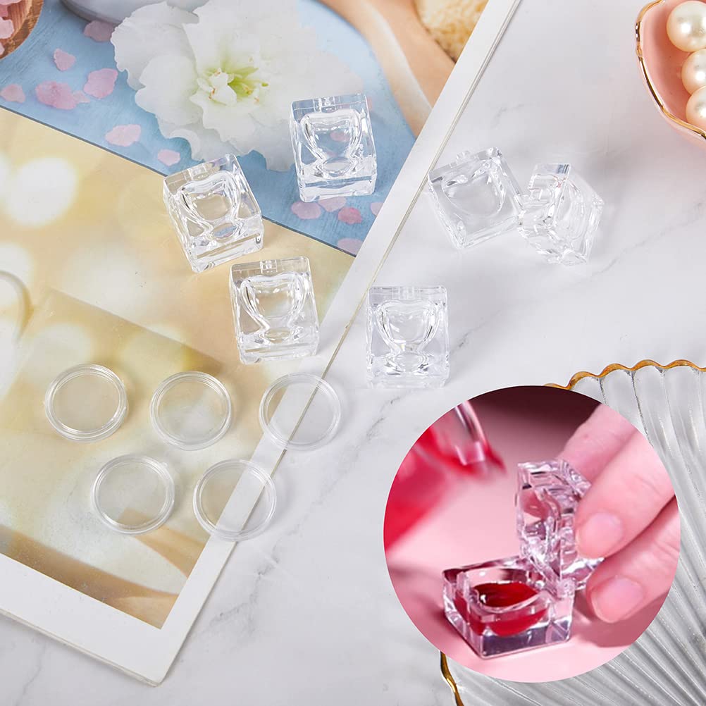 5Pcs Empty Plastic Cosmetic New Clear Refillable Plastic Heart Shape Pot Jars Bottles Make up Cosmetic Containers with Lids for Face Cream Lotion Eye Shadow Lip Balm