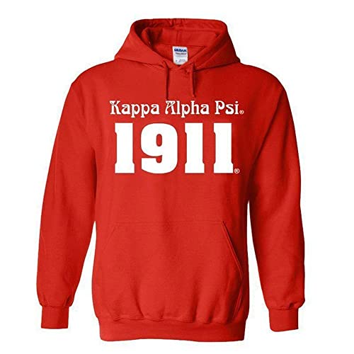 Kappa Alpha Psi Logo Hooded Sweatshirt Large Red