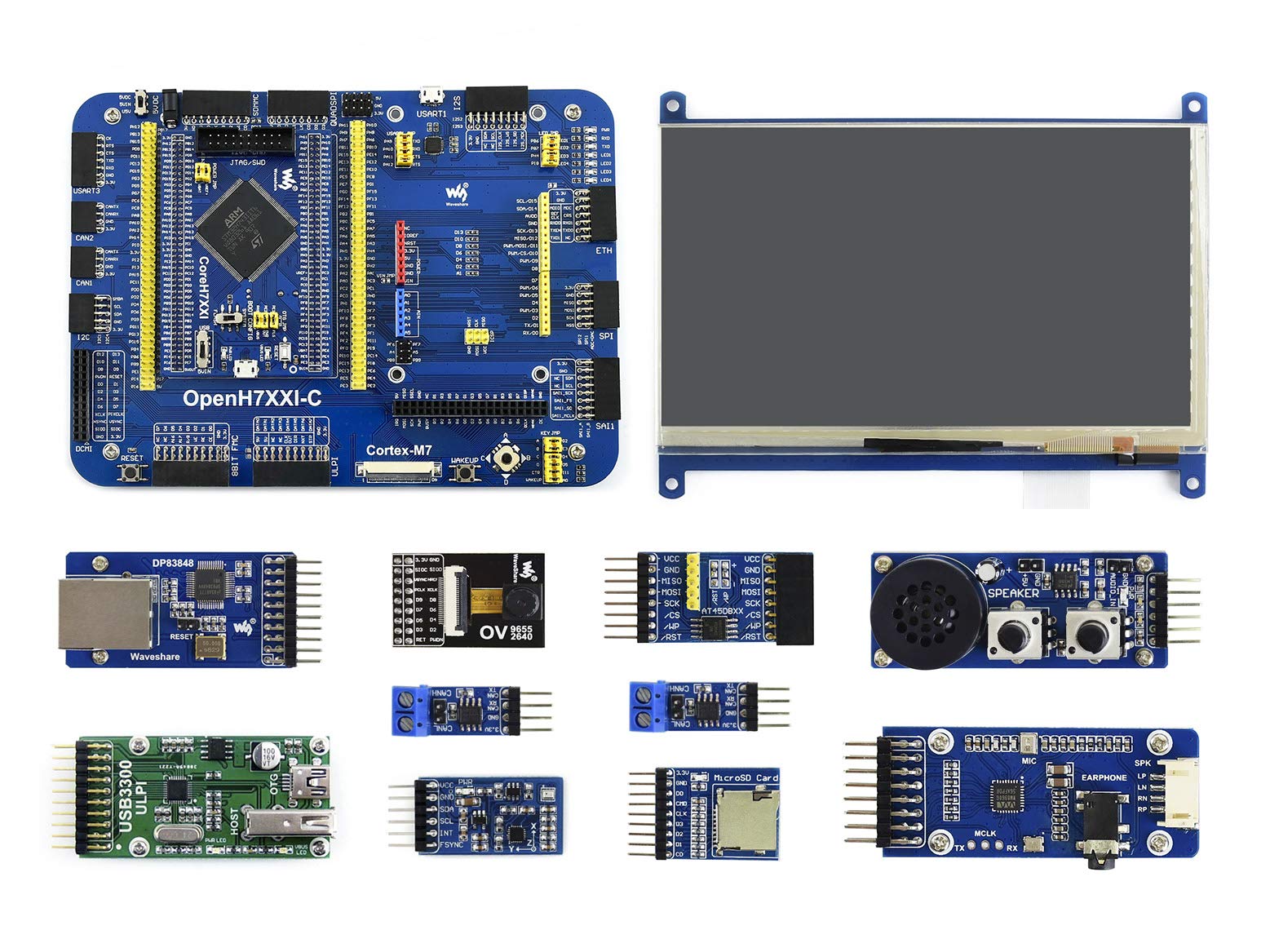 Waveshare OpenH743I-C Package B with 7inch Capacitive Touch LCD (F) The STM32 Development Board Designed for The STM32H743IIT6 Microcontroller