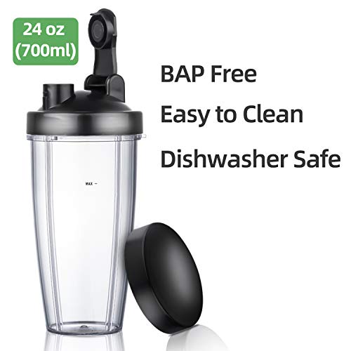 La Reveuse Personal Blender Making Shakes and Smoothies 1000 Watt with 24 oz BPA-free Portable Travel Bottle - Dishwasher Safe (Silver)