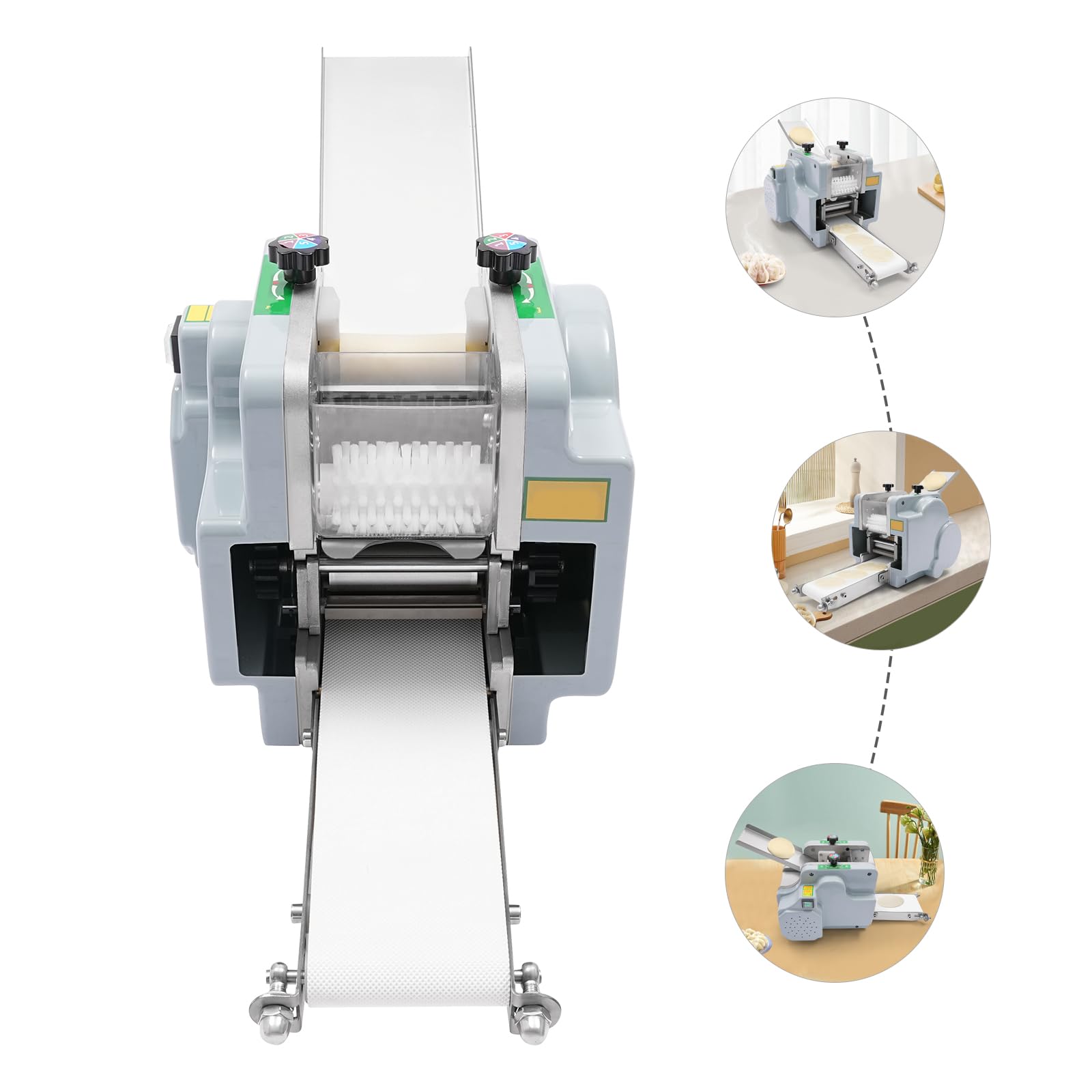 AGULIUM Automatic Dumpling Skin Machine, 140W Electric Dumpling Skin Maker Machine, Dumpling Wrapper Maker with 3.5in Mold, Wonton Wrapper Dough Maker 60 Pieces/Min, Household and Commercial