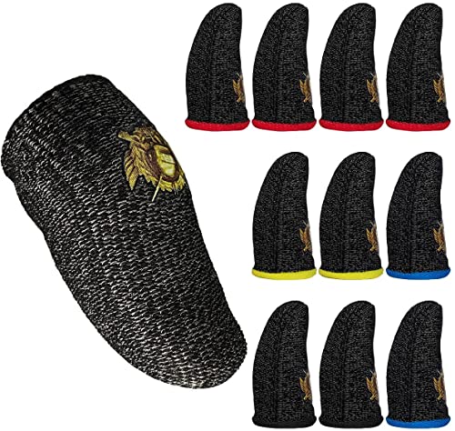 IUGGAN PUBG Mobile Finger Sleeve Set [10 Pack], Thumb Gaming Gloves Compatible with All Touchscreen Devices, Cell Phone Finger Sleeve for Call of Duty Mobile for iPhone,Android,ipad
