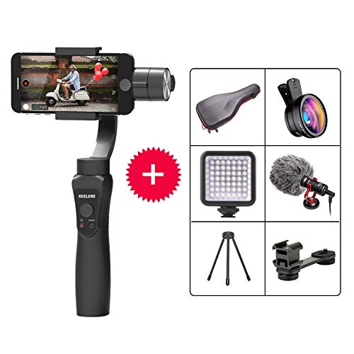 3-axis Handheld Gimbal for Action Cameras on Smartphones, with Focus Zoom and Zoom Functions (Color : Option 7)