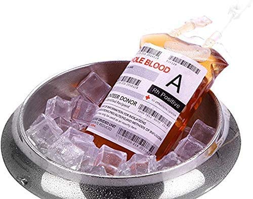 IV Blood Energy Bag for Drinks Halloween Theme Party, Costume Props Container 11.5oz With labels+clips (25pcs)