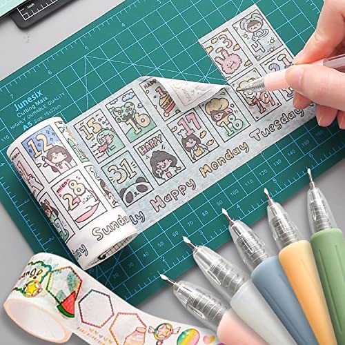 6pcs Knife Pens Craft Cutting Tools with BONUS 6pcs Refillable Tungsten Steel Cutter Head Refills, Retractable Craft Knife Pens Carving Pen Knife for DIY Drawing Scrapbooking Tools.
