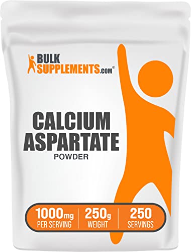 BulkSupplements.com Calcium Aspartate Powder - Calcium Supplement Powder - Calcium Aspartate 200mg - Vegan Calcium - 1000mg (200mg Calcium) per Serving, 250 Servings (250 Grams - 8.8 oz)