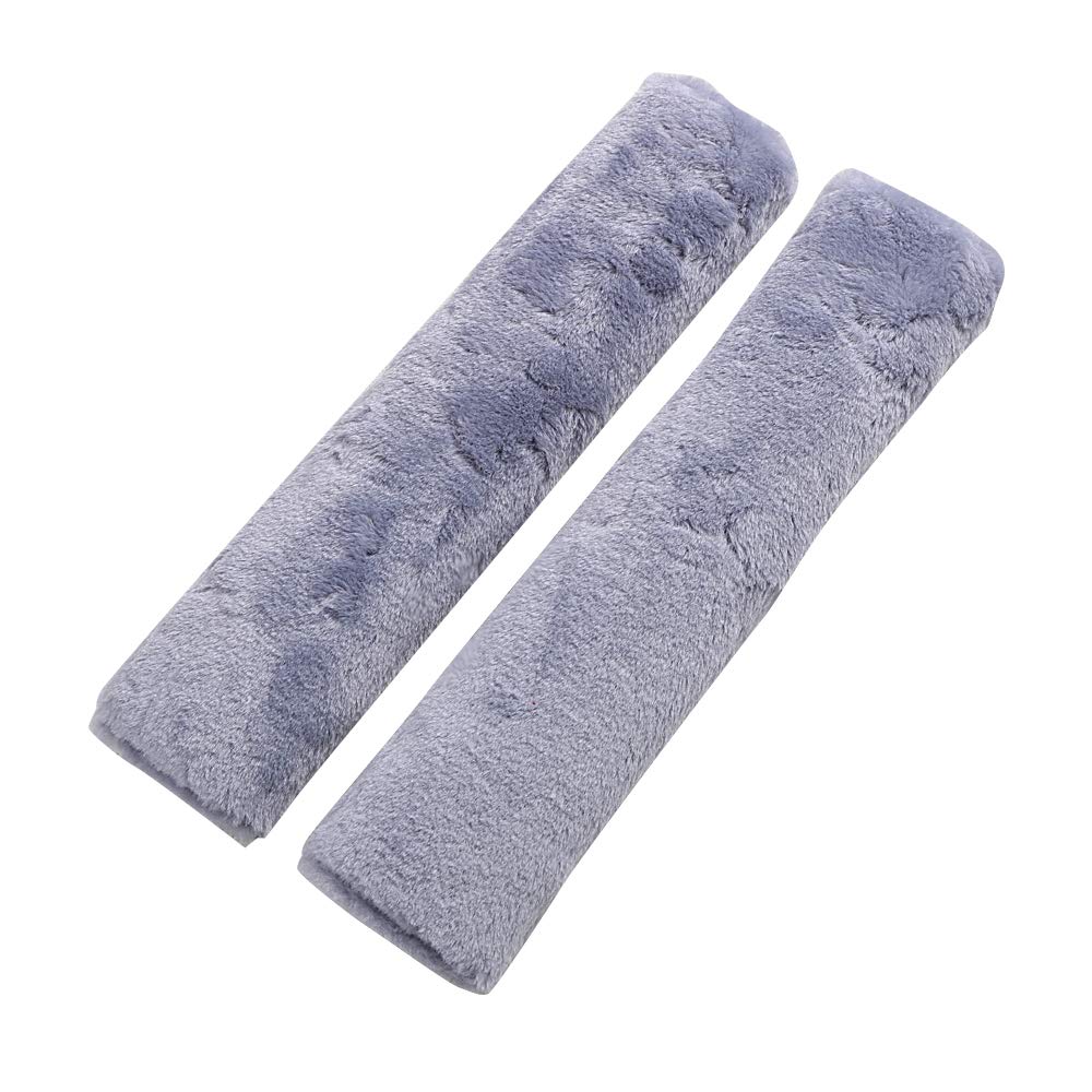 SUNTRADE Soft Faux Car Seat Belt Cover Pad,Car Safety Seat Belt Strap Shoulder Pad for Adults and Children,Suitable for Car Seat Belt,Backpack,Shoulder Bag,Set of 2 (Gray)