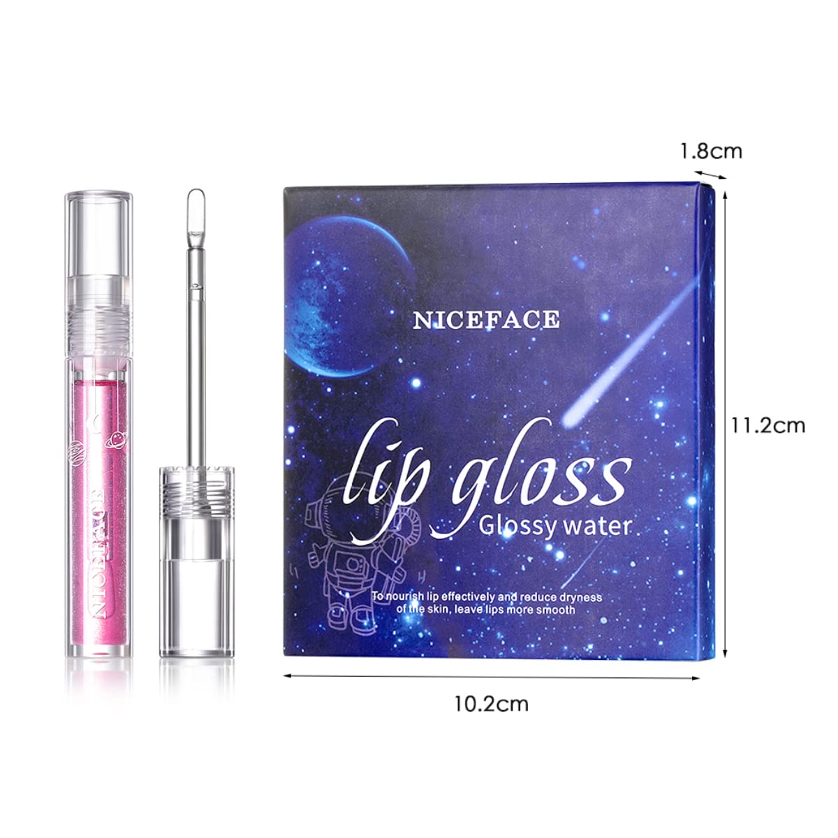 6 Pieces Lip Gloss Kit, Glossy Mirror Clear Lip Glaze Kit, Moisturizing Lip Tint Kit, Summer Makeup Glossy Lip Gloss for Young Girls