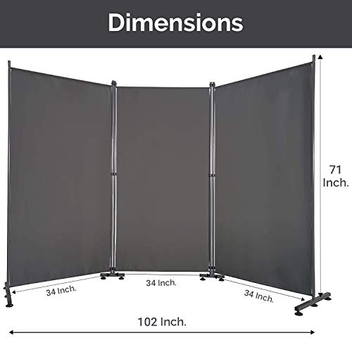 Room Divider β Folding Partition Privacy Screen for School, Church, Office, Classroom, Dorm Room, Kids Room, Studio, Conference - 102" W X 71" Inches - Freestanding & Foldable