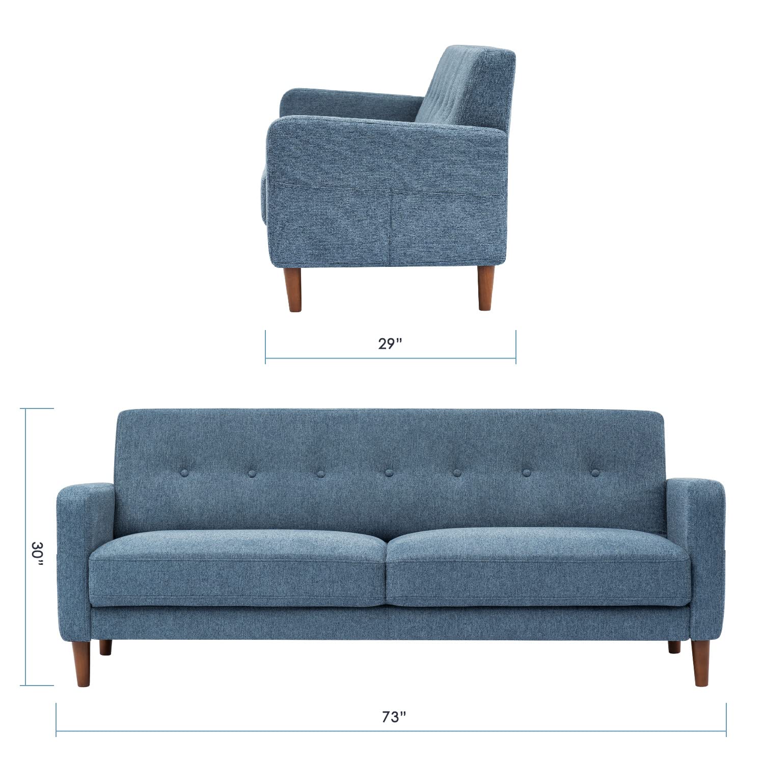 Mellow Adair Heather Blue Sofas, 0