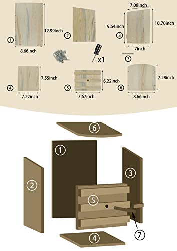 Big Owl House,Screech Owl House,Owl Nesting Box Owl Bird House,Barn Owl Box Owl Boxes for Outside with Mounting Screws, Instructions,Video Teaching, Easy Assembly Required