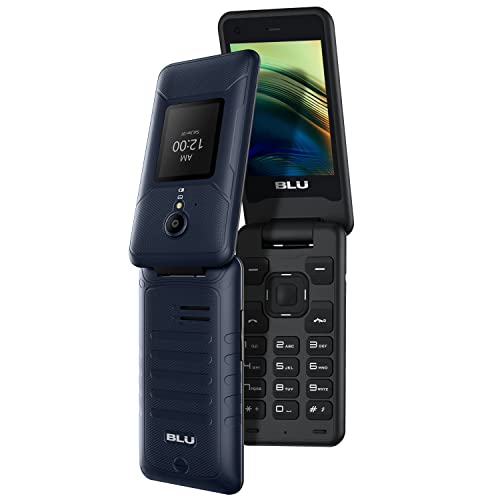 BLU Tank Flip |Unlocked | 4G LTE Flip Phone|2022 | 2.8β + 1.8β Display | Blue