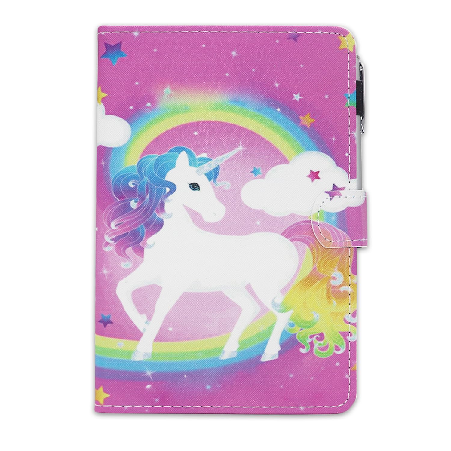 Fancity for iPad 9th Generation Case 2021, for iPad 8th 7th Generation Case (2020/2019 Release), 10.2 Inch PU Leather Case with Pen Holder, Smart Wake Sleep Stand Cover with Card Slot, Angle Unicorn