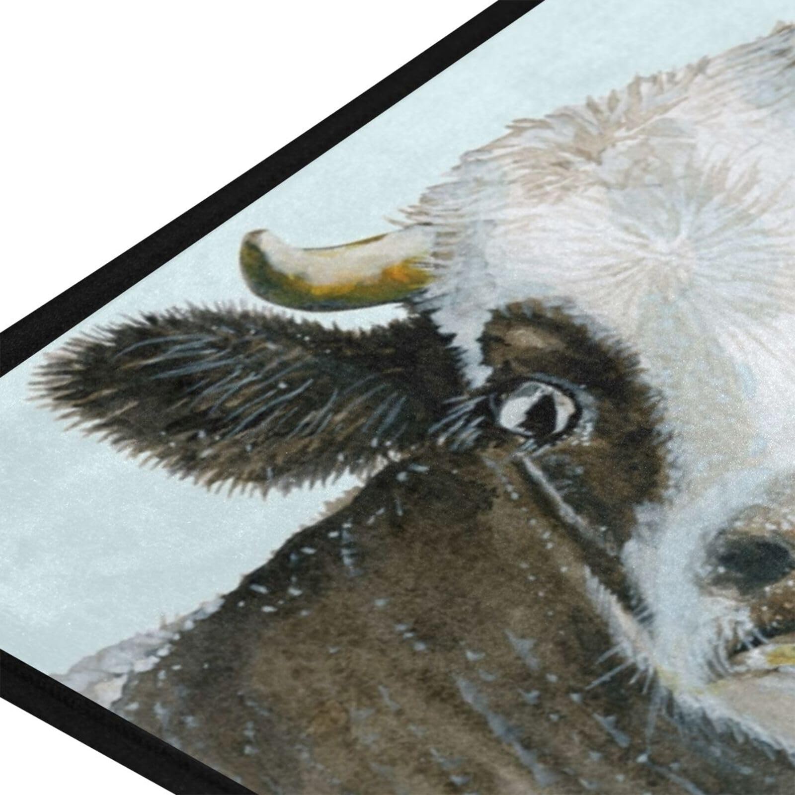 AGONA Anti Fatigue Kitchen Mat Kitchen Rugs Non Slip Soft Standing Mats Absorbent Floor Mat Bath Rug Runner Area Rug Carpet for Home Decor Indoor Outdoor, Cows Animals Flowers
