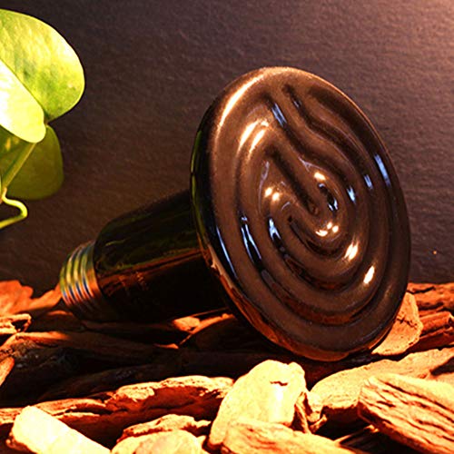 Lucky Farm Reptile Heating Lamp Bulb 2pcs Amphibian Ceramic Infrared Heat Lamp Emitter with no Light for Brooder Chicken Coop ,Hedgehog, Iguana Lizard Bearded Dragon Turtle Snake(Black, 100W)