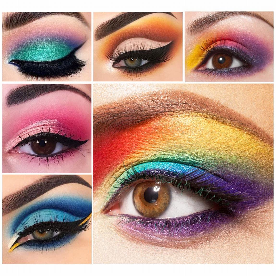 EYESEEK Colorful Eyeshadow Makeup Palette Sets + Brush, Bright 45 Shades Blendable , Matte High Pigmented Pallets, ing Waterproof Shadow Plattet Gift Sets for Halloween Makeup - All Matte Rainbow Color