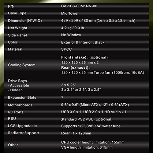 Thermaltake Versa H22 Black ATX Mid Tower Perforated Metal Front and Top Panel Gaming Computer Case 2.0 Edition with One 120mm Rear Fan Pre-Installed CA-1B3-00M1NN-A0