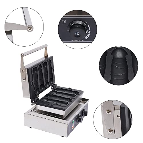 BEYANEE Commercial Waffle Maker,Belgian Waffle Maker 1600W 110V,Electric Waffle Maker Machine Stainless Steel, Waffle Maker for Hotel Restaurant Bakery Coffee Shop