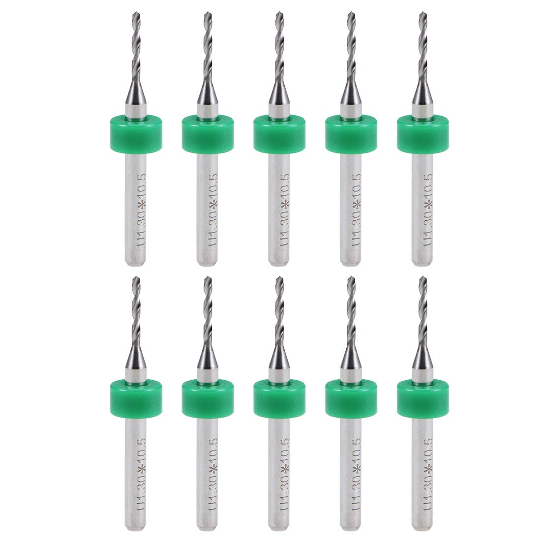 uxcell PCB Drill Bits 1.3mm Tungsten Carbide Rotary Tool Jewelry CNC Engraving Print Circuit Board Micro Drill Bits 1/8 Inch Shank 10 Pcs