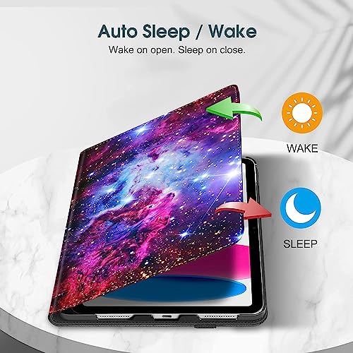 Case for iPad Mini 6 2021 8.3 Inch, Multi-Angle Smart Stand Cover Auto Sleep/Wake for iPad Mini 6th Generation 8.3 Inch,Nebula Galaxy