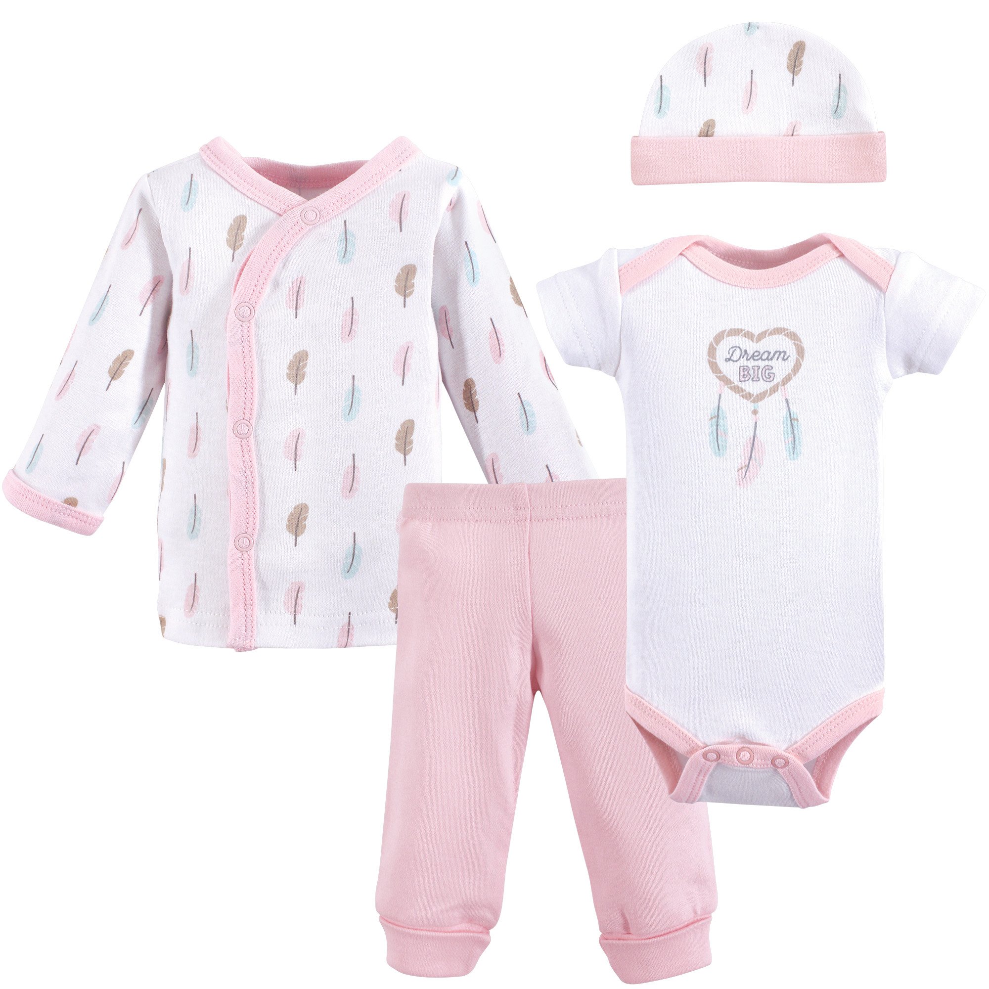 Luvable Friends baby boys Cotton Preemie Layette Set, Feathers, Preemie US