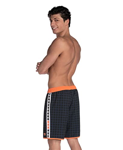 Arena Men's Standard 50th Anniversary Beach Bermudas, Black Multi-Nespola-White