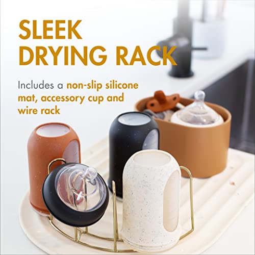 Boon ARC Modular Baby Bottle Drying Rack β Includes Silicone Drying Mat, Accessory Cup, and 7-Prong Wire Bottle Rack β Baby Essentials