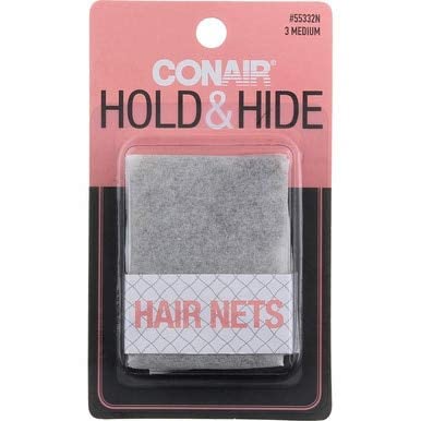 Conair 55332 3 Piece Brown Hair Net, 0.3 Ounce