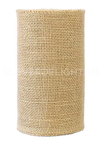 CleverDelights 6" Premium Burlap Roll - 10 Yards - No-Fray Finished Edges - Natural Jute Burlap Fabric