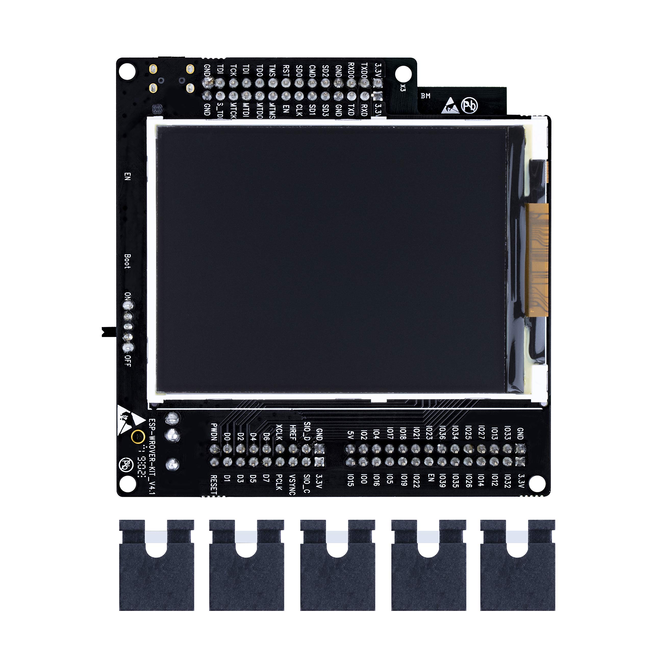pzsmocn ESP-WROVER-KIT ESP32 Wrover Development Board with 3.2 inch LCD V4.1,4 MB SPI PSRAM,Support for MicroSD Card.Applications:Internet Cameras,Smart Displays,Weather Stations,Radios.