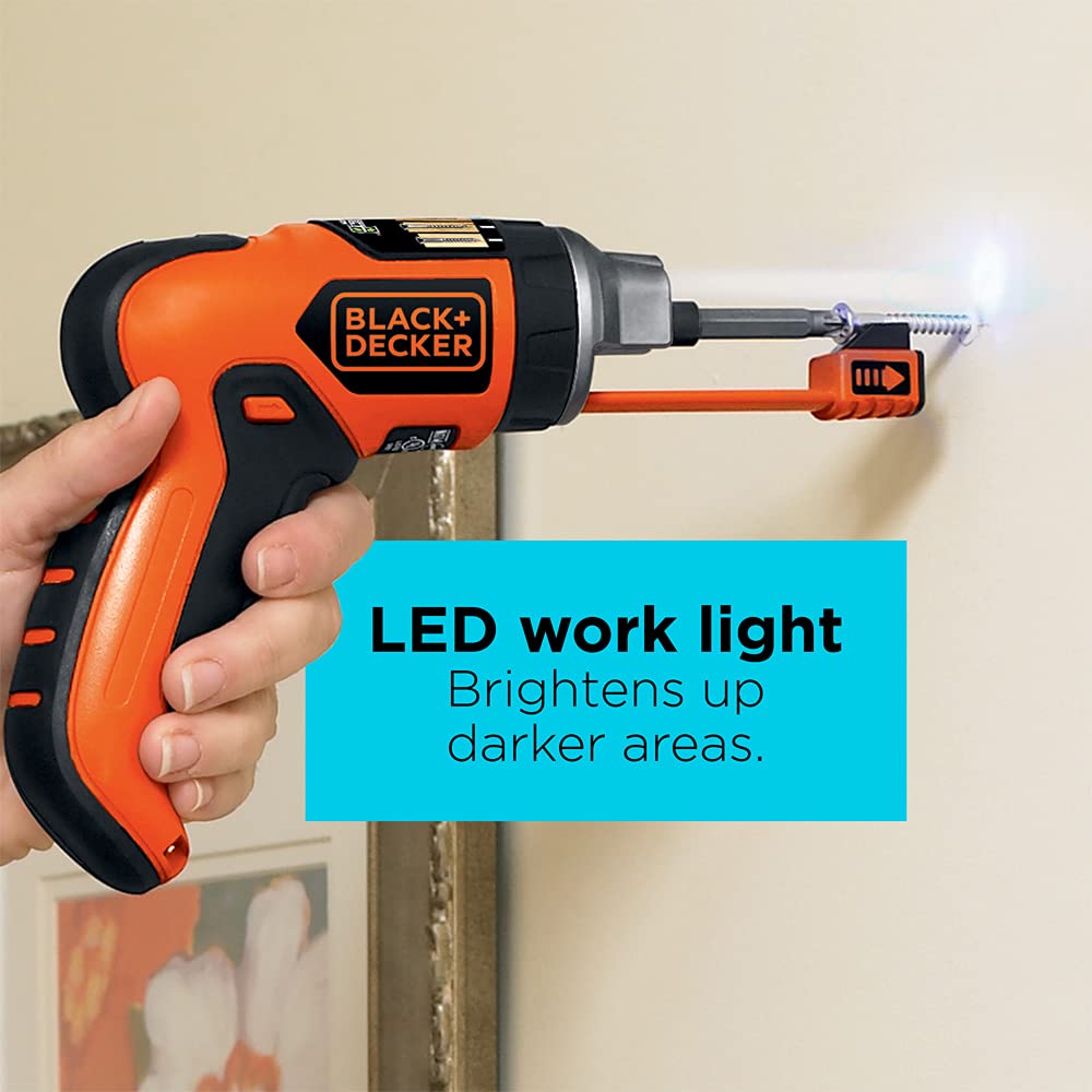 BLACK+DECKER 4V MAX Cordless Screwdriver with Screw Holder, SmartSelect (LI4000)