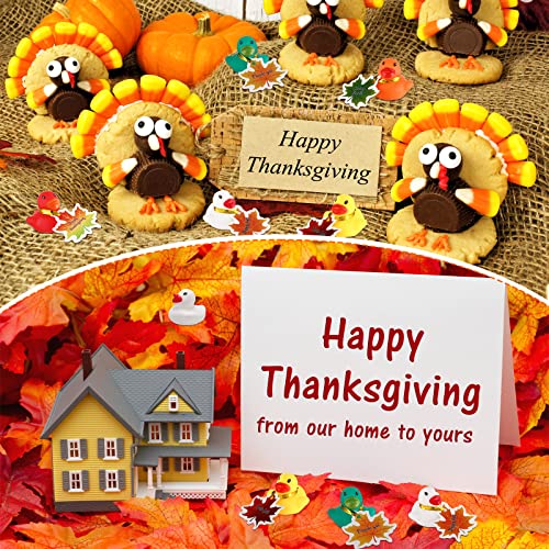 60 Pieces Thanksgiving Rubber Ducks Gift Mini Rubber Ducks Party Favors Small Ducks Thanksgiving Pumpkin Maple Holiday Birthday Pool Bath